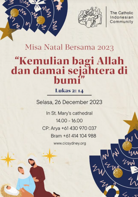 Misa Natal Bersama 2023 - "Kemuliaan Bagi Allah dan Damai Sejahtera di Bumi" - CIC Sydney